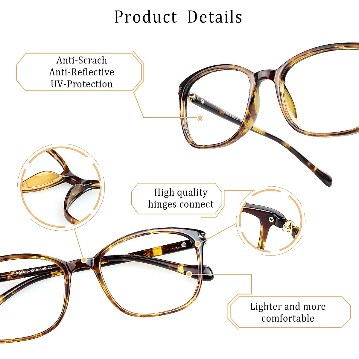 LifeArt Blue Light Blocking Glasses, Anti Eyestrain, Computer Reading Glasses, Gaming Glasses, TV Glasses for Women and Men, Anti Glare (Tortoise, No Magnification)