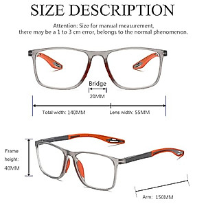 Hubeye 5 Pairs TR90 Sports Reading Glasses for Men and Women Ultralight Flexible Anti-Blue Light Readers +2.5