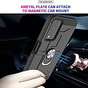 I VIKKLY Case for TCL 20 XE (XE Version Only) Case 2021,with HD Screen Protector, Military-Grade Hybrid Dual Layer Shockproof Case with 360° Rotatable Ring Kickstand Fit Magnetic Car Mount (Black)