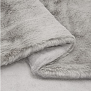 UGG 16800 Euphoria Plush Faux Fur Reversible Throw Blanket for Couch or Bed Luxury Hotel Style Blankets Machine Washable Easy Care Soft Throw Blanket for Bed or Living Room, 70 x 50-inch, Seal