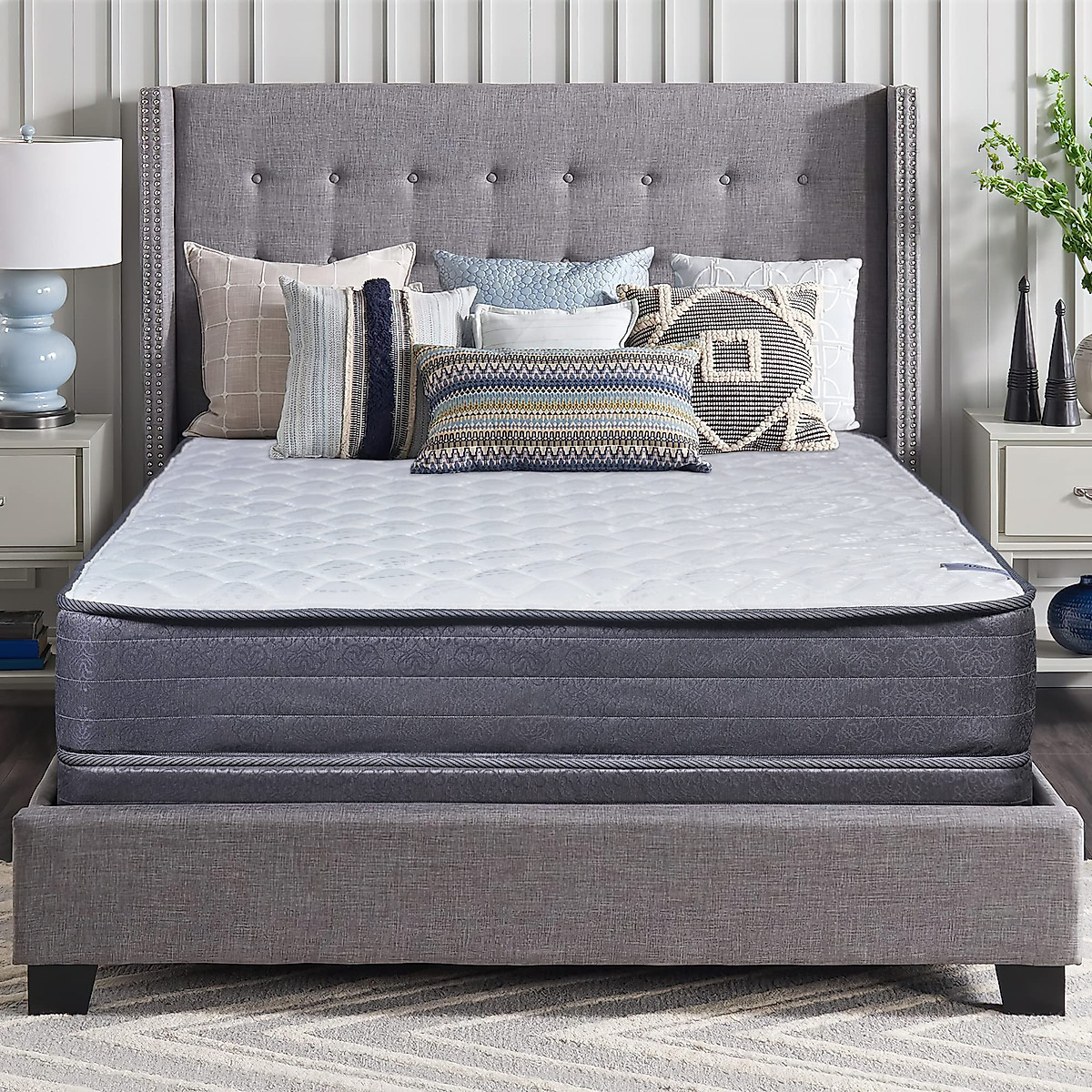 Treaton 8-Inch Full Size Mattress and Box Spring - Innerspring Gentle Firm Supportive Yet Remarkebly Comfortable, Not Compressed, No Assembly Required 53x74