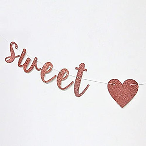 Rose Gold Glitter Sweet Sixteen Banner - Happy 16th Birthday Bunting Garlands/Happy Sweet 16/Cheers to 16 Years Old Party Decoration Supplies