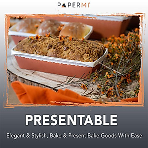 Paper Loaf Pans – 24pcs, 6.5” x 2.5”, 1.75”, 14oz – Oven, Microwave & Freezer Safe – Paper Cake Pans You Can Take From Bake to Serve – Non Stick, Disposable Molds for Runny, Thick & Dough Batter