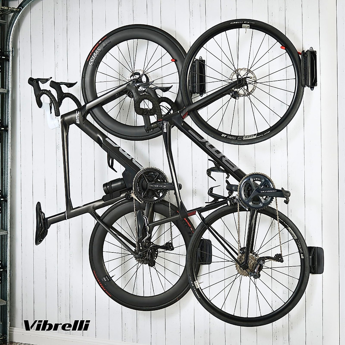 Vibrelli Swivel Bike Wall Mount - Vertical Bike Rack Garage - Bike Hangers for Garage - Bike Storage Garage - Bike Hanger for MTB, Road, eBike - Bike Hooks for Garage