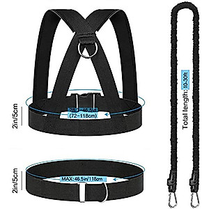 YNXing Dynamic Resistance Trainer Acceleration Speed Cord for Resistance Training to Improve Strength, Power, and Agility 5m/2m Elastic Cord Set (6.6FT Set)