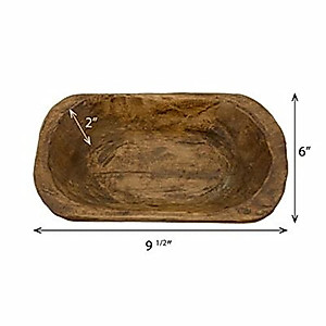 Dox + Lamb Cashmere Sandalwood Rustic Wooden Bowl Candle | Handmade Wood Bread Bowl Candle 3-Wick Soy Wax | Distressed Dough Bowl Candle | Modern Farmhouse Decor Table Centerpiece