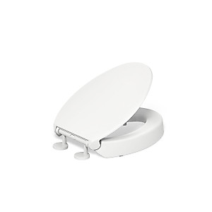 KOHLER Hyten Elevated Quiet-Close Elongated toilet seat, White