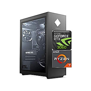 2021 Newest HP OMEN 25L Gaming Desktop PC, AMD 8-Core Ryzen 7 3700X(Up to 4.4GHz), GeForce RTX 3060 12GB, HyperX 16 GB DDR4 RAM, 1TB HHD+512GB PCIe NVMe SSD, Windows 10, RGB Lighting + Generic Mouepad
