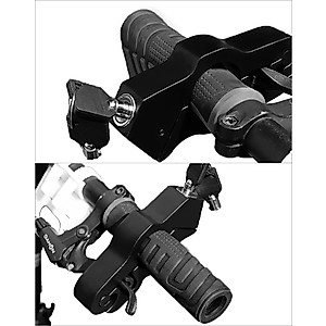 QWORK Motorcycle Lock, Heavy Duty Anti-Theft Adjustable Bike Handlebar Lock, A Grip/Throttle/Brake/Handlebar Lock to Secure a Bike, Scooter, Moped or ATV