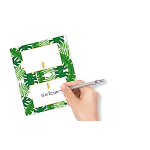 Table Place Card, Tropical Hawaiian Themed Tent Style Cards, Pack of 25 Half-Fold Reception Place Cards, Perfect for Hawaiian Luau Party, Wedding, Bridal & Baby Shower, Birthday A32