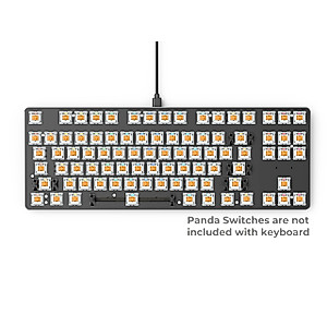 Glorious Custom Gaming Keyboard - GMMK 85% Percent TKL Barebone - USB C Wired Mechanical Keyboard Kit - RGB Hot Swappable Switches & Keycaps - Black Metal Top Plate