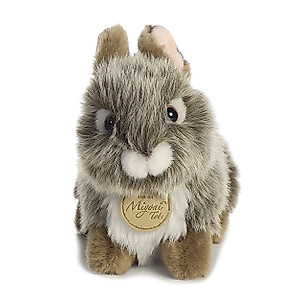 Aurora® Adorable Miyoni® Tots Baby Bunny Stuffed Animal - Lifelike Detail - Cherished Companionship - Gray 7 Inches