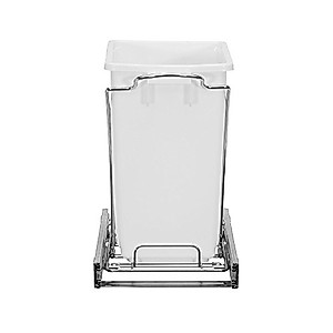 Household Essentials Glidez Pull Out Trash Can, 5-Gallon, Under-Cabinet Caddy with Smooth Glides, Heavy Duty, Easy Installation with Quikfit Technology, Convenient, Easy to Clean, Chrome