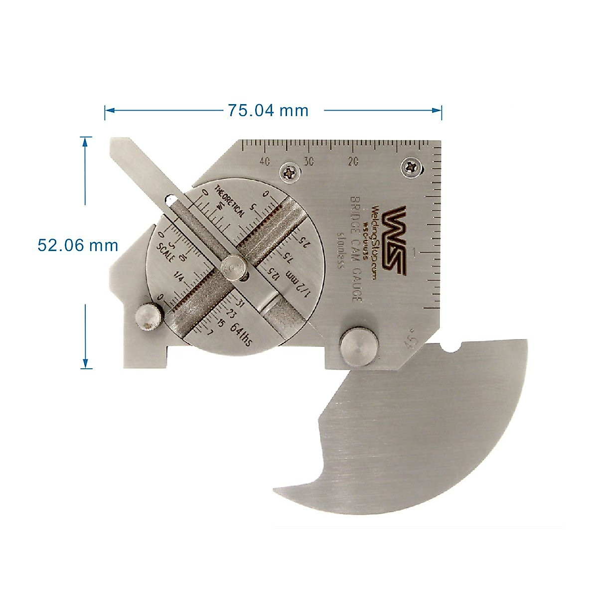 Mini Bridge CAM Gage Welding Fillet Throat Leg Size Bevel Angle Undercut Inspection Tool in Inch/mm