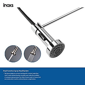 Inoxs24 Inch Commercial Design Single Handle Pull Down Spray T 304 Stainless Steel Kitchen Faucet