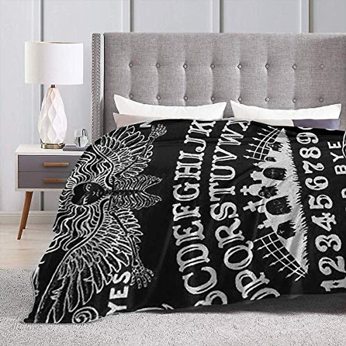 Ouija Board Black Print Ultra-Soft Micro Fleece Blanket Throw Light Weight Warm Blanket for Bed Couch Chair Living Room All Season (60"x50")