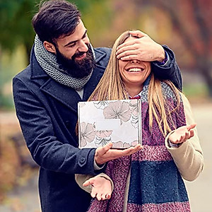 EYMPEU 12x9x4 Floral Gift Wrapping Boxes 20 Pack, Gifts Shipping Boxes Bulk for Women, Flower Corrugated Cardboard Gift Mailer for Present, Wife, Girlfriend, Mom Birthday, Wedding, Party Favor,