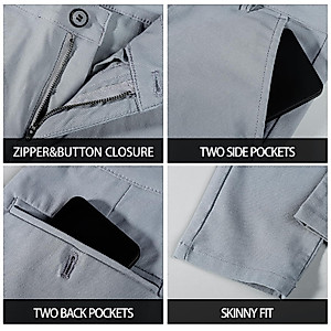 GINGTTO Grey Dress Pants for Men,Chinos Pants Men Slim Fit Stretch Size 32