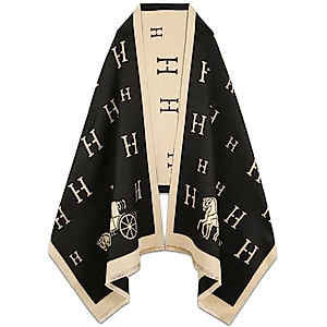 EXTREE Scarfs for Women Pashmina Silky Shawl Wrap for Evening Dressing Blanket Open Front Poncho Cape