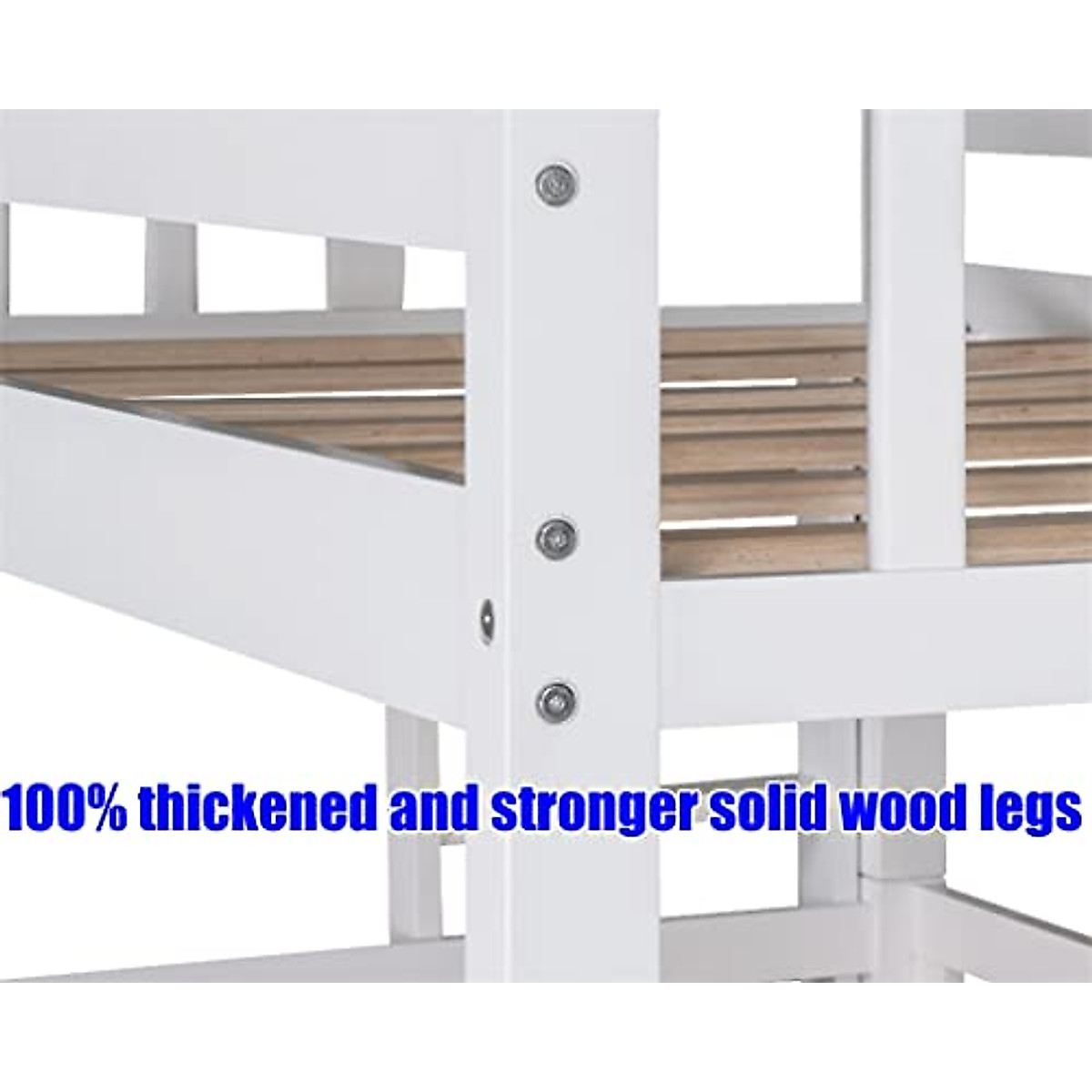 SNIFIT Latest Upgraded & Stronger Triple Bunk Bed Full Over 2 Twin Bunk Bed with Storage Drawers, Thickened Enhanced Solid Wood Triple Bunk Bed Frame with Safer Staircase, Easier to Assemble (White)