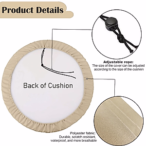 Sqodok Outdoor Daybed Cushion Cover 66" Patio Daybed Cushion Cover Waterproof with Elastic Band Outdoor Round Daybed Cushion Cover Replacement, Cover ONLY, Tan