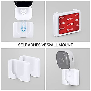 Wall Mount for Kasa KC100, KC105, EC60 (2 Pack), Adhesive Holder for TP Link Smart Spot Camera, Installs in Minutes, No Mess Hanger Bracket by Brainwavz (White)