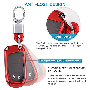 1797 for Dodge Jeep Key Fob Cover Challenger Charger Durango Journey Grand Cherokee Compass Renegade Car Key Chain Case Shell Protector TPU Red