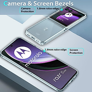 Zeking for Motorola Razr 40 Ultra Case, Acrylic Transparent Hard Clear Hybrid Cover Non-Yellow Shockproof Bumper Slim Thin Case Cover