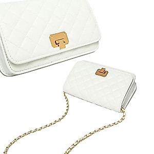 HAKSIM Women Shoulder Bag Quilted Crossbody Purse Designer Lattice Leather Chain Bag