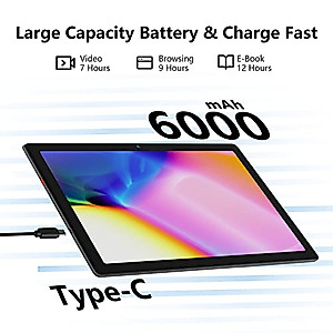 Cheerjoy Android 13 Tablet 10 inch,6GB RAM 64GB ROM, Android Tablet with Dual Camera,1280 * 800 IPS HD Display,5000mAh Battery,Bluetooth,Touch Screen WiFi Tablets (Silver)