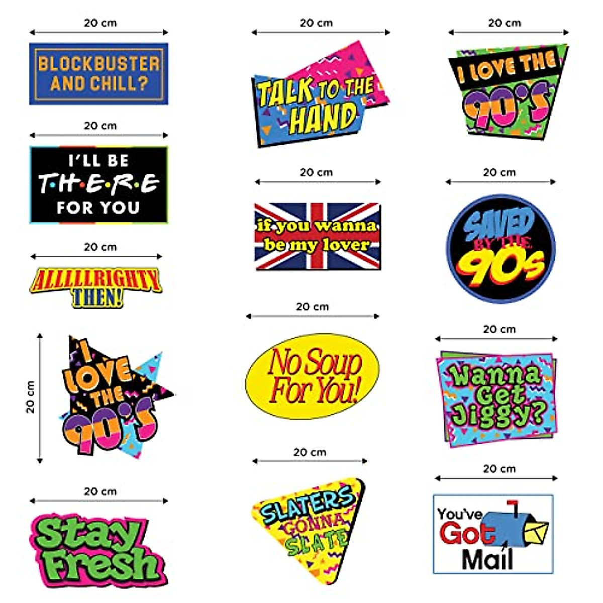 32 Piece 90s Party Hanging Swirls Decorations, Throwback 1990s Themed Party Supplies and Favors