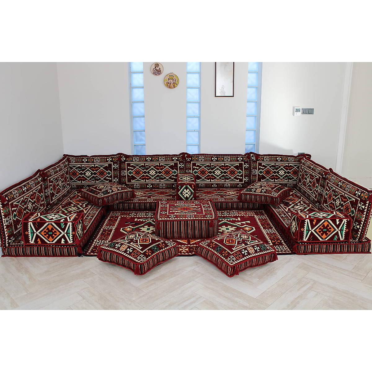 Arabic U Shaped Floor Sofa,Arabic Floor Seating,Arabic Floor Sofa,Arabic Majlis Sofa,Arabic Couches,Floor Seating Sofa MA 43 (High Quality FOAM)