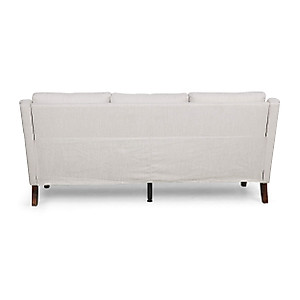 Christopher Knight Home Dupont Contemporary 3 Seater Fabric Sofa, Beige and Espresso