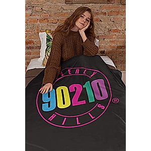 INTIMO Beverly Hills 90210 Logo Super Soft and Cuddly Plush Fleece Throw Blanket 50" x 60" (127cm x152cm)