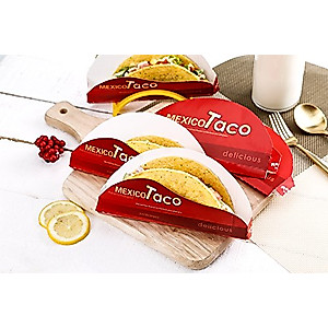 Disposable Taco Holder Taco with Recipes E-BOOK - Perfect For Party and Take Out Restaurant - Durable Paperboard Taco Rack -50 Pack