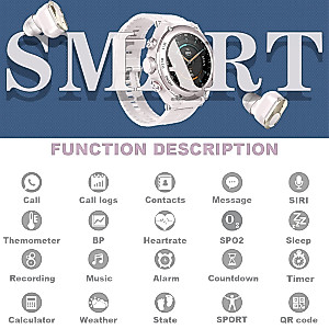 Desong Smart Watch with Earbuds, 3 in 1 Round Fitness Tracker,1.28inch Smartwatch for Men,Answer/Make Call,Recording,Sleep Monitor,Sports Smart Watch Long Time Standby