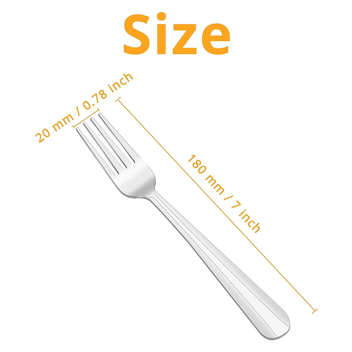 MJIYA Dinner Forks Silverware Set, Dominion Heavy Duty Forks, Stainless Steel Salad Forks Multipurpose Use for Home, Kitchen or Restaurant (M (12PCS)) (7 inch 12 Pack)