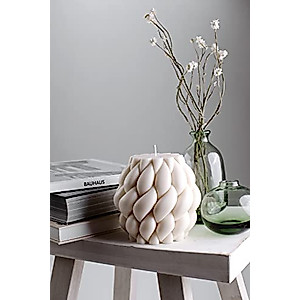 LAWA Knot Ball Candle - Handmade Twisted Scented Soy Wax Candle Elegant Aesthetic Candle Housewarming Gift Home Decor Idea White