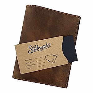 Hide & Drink, Double Passport Organizer with Card Slots, Bifold Passport Case, Rustic Card Holder, Travel Accessory, Full Grain Leather, Handmade, Bourbon Brown