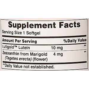 Puritans Pride Zeaxanthin 4mg with Lutein 10mg, Supports Healthy Eyes and Vision*, 60 ct