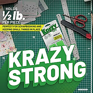 Krazy Tape Double Sided Tape for Crafts, Scrapbooking Squares, Thin Adhesive Two Sided Mounting Tape, 1" x 1" Clear Film Squares (Pack of 48 Pre-Cut Pieces)