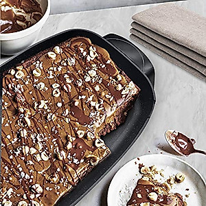 Elite Gourmet EG-6203# Extra Deep 16"x13"x3.2" (10.5Qt.) Scratch Resistant, Easy Pour Spout Dishwasher Safe, Non-stick Electric Skillet with Glass Vented Lid, Adjustable Temperature, Black