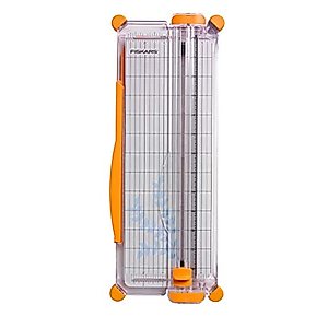 Fiskars SureCut Portable Paper Trimmer, 12 Inch Cut , Orange - 154450-1009