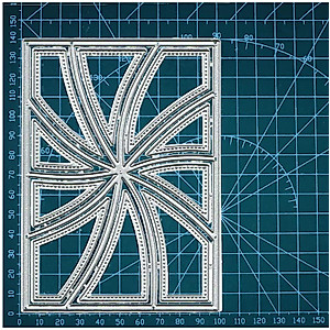Rectangle Grid Frame Cutting Die Cuts, DIY Crafts Template Stitched Whirl Rectangle Frame Scrapbook Cards Cutting Dies Cut Stencils for DIY Embossing Card Making Decorative Paper Dies Scrapbooking