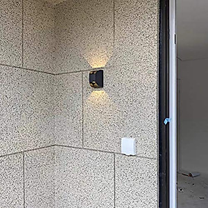 Creative Wall Lamp- Modern Dual- Side Glowing Outdoor Light Wall Light Waterproof Garden Courtyard Lamp for Home Farmyard Balcony Aisle Corridor (Black)