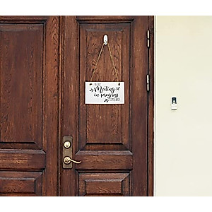 Darware Meeting in Progress / Do Not Disturb Wood Sign (White), Reversible Home and Office Meeting Door Hanger