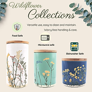 Cookspire 3-pc Porcelain Canister Set - Kitchen Storage Containers for Coffee, Sugar, Spice and Dry Food, Airtight containers, Versatile Sizes - White 8.3", Green 6.9", Blue 4.7"; Ideal Gift Set