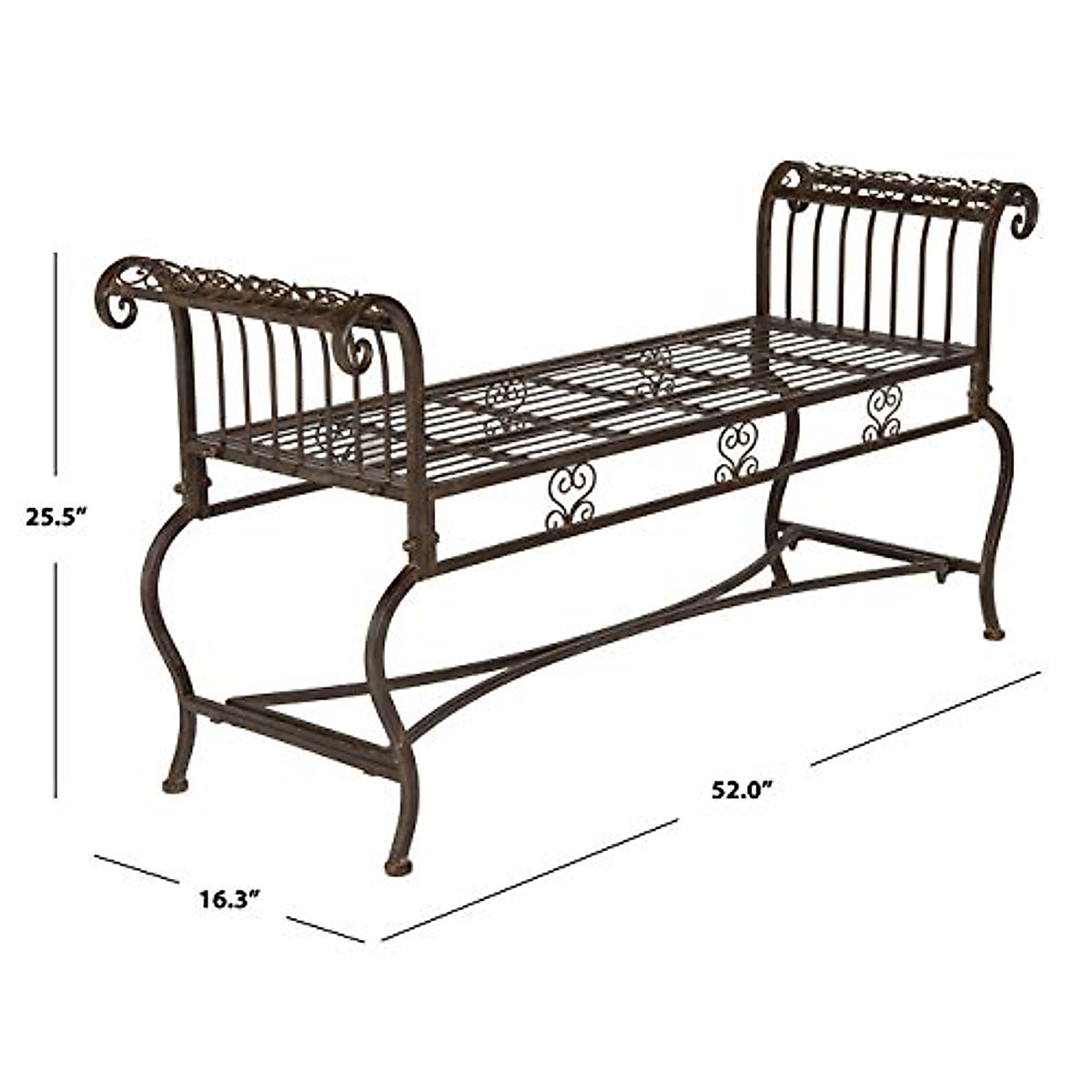 Safavieh Outdoor Collection Brielle Antique White Bench