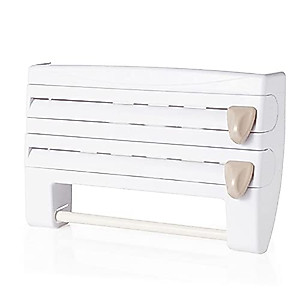 Multifunction Film Storage Rack Nail Free Plastic Refrigerator Cling Film Storage Rack Shelf Wall Hanging Kitchen