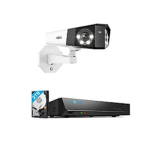 REOLINK PoE NVR 8 Channel Pre-Installed 2TB Hard Drive RLN8-410 Bundle with 4MP Reolink Duo PoE (150° Viewing Angle, Human/Vehicle Detection, Motion Spotlight Color Night Vision, Two Way Talk)